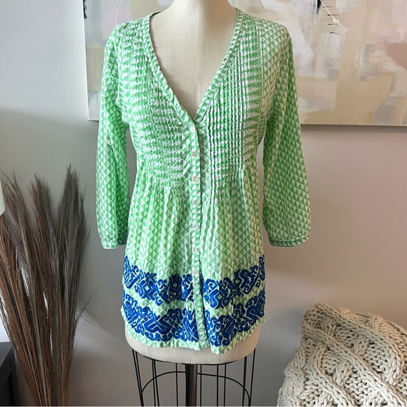 Roberta Roller Rabbit | Tops | Roberta Roller Rabbit Green And White ...